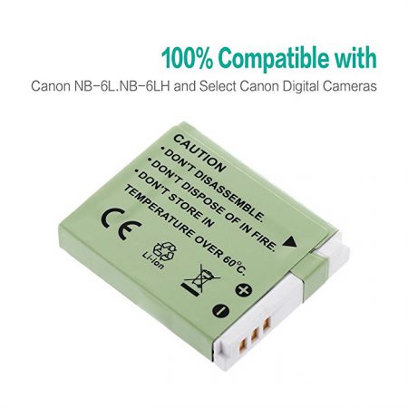 Upgraded 2 Pack Replacement Canon NB-6LH / NB-6L Battery for Select Canon Digital Cameras