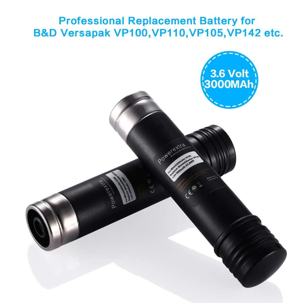 Powerextra 3.6V 2 Pack 3.0Ah Replacement Battery for Black&Decker ...