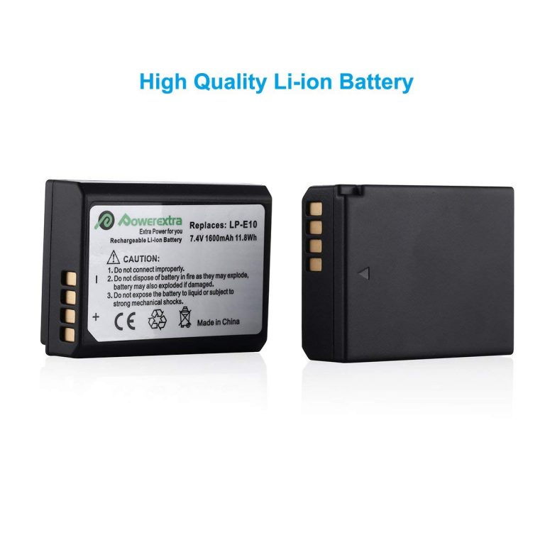 2 Pack Canon LP-E10 7.4V 1600mAh Replacement Li-ion Battery For Canon