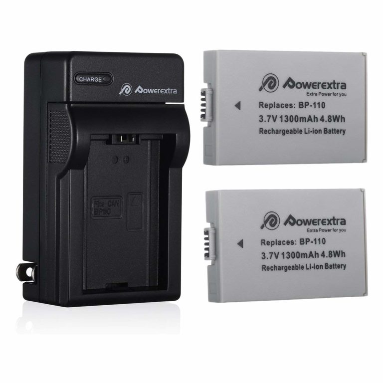 Twin Pack Canon BP-110 Camcorders Li-ion Battery and Charger for Canon ...