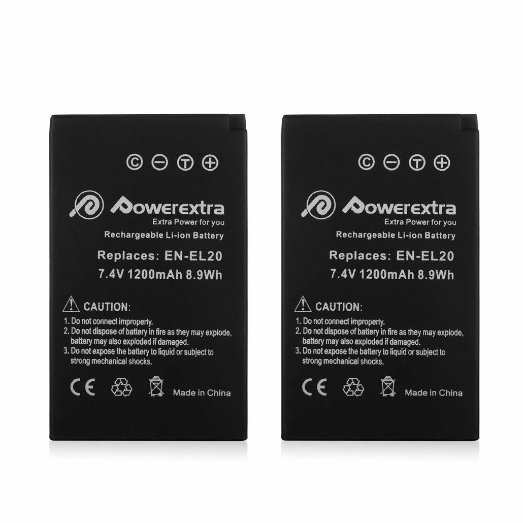 2 PCS Nikon EN-EL20 Replacement Li-ion Battery for Nikon Coolpix A, Nikon
