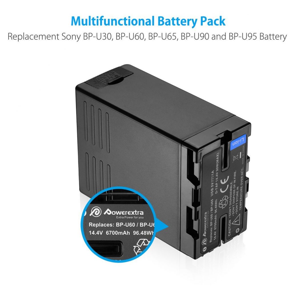 Powerextra Multifunctional Battery for Sony XDCAM EX Camcorders ...
