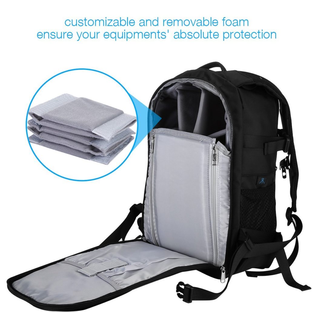 Powerextra Multi-functional Large DSLR Camera Backpack Laptop Travel ...