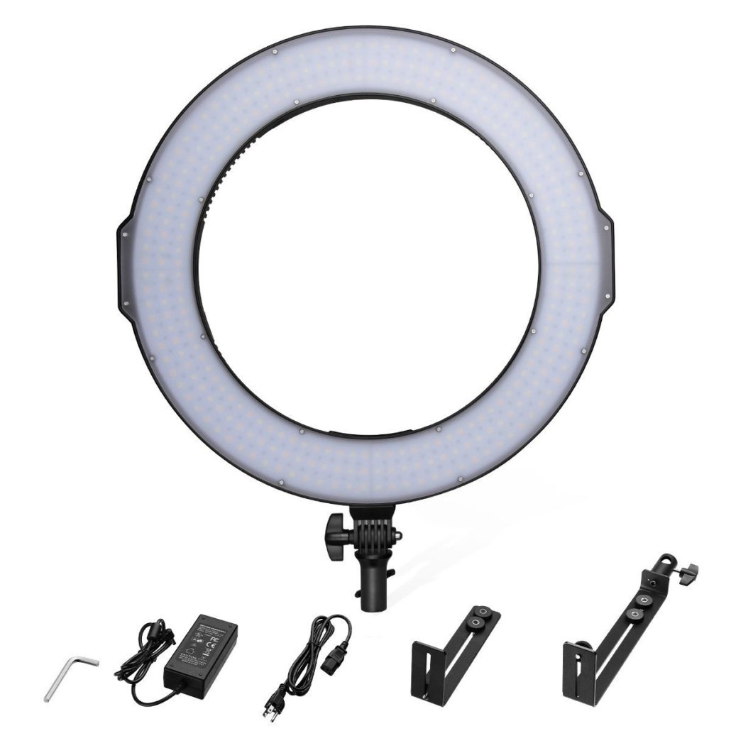 LED Ring Light, Powerextra 18 Inches 40W Bi-Color Dimmable SMD Ring ...