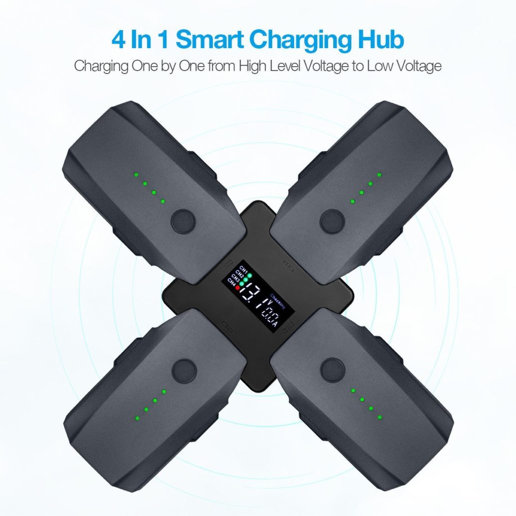 Powerextra DJI Mavic Pro/Platinum/Alpine White 4 in 1 Rapid Smart ...