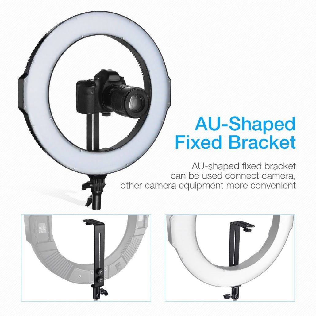 LED Ring Light, Powerextra 18 Inches 40W 320 Beads Bi-Color Dimmable ...