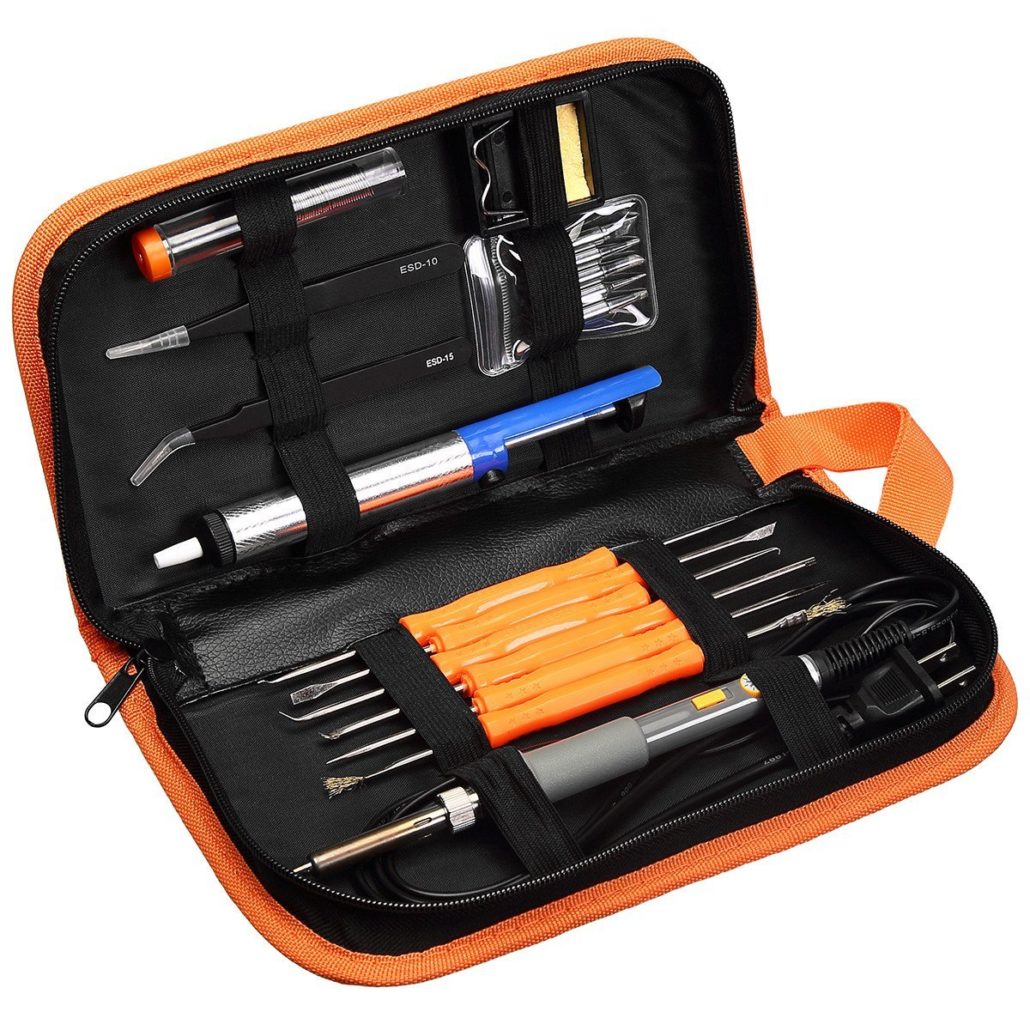Powerextra Soldering Iron Kit Full Set 60W 110V Adjustable Temperature ...