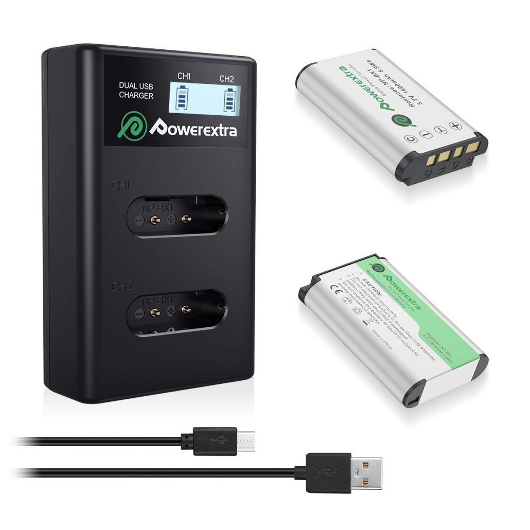 Powerextra 2 Pack Replacement Sony NP-BX1 Battery With Smart LCD ...