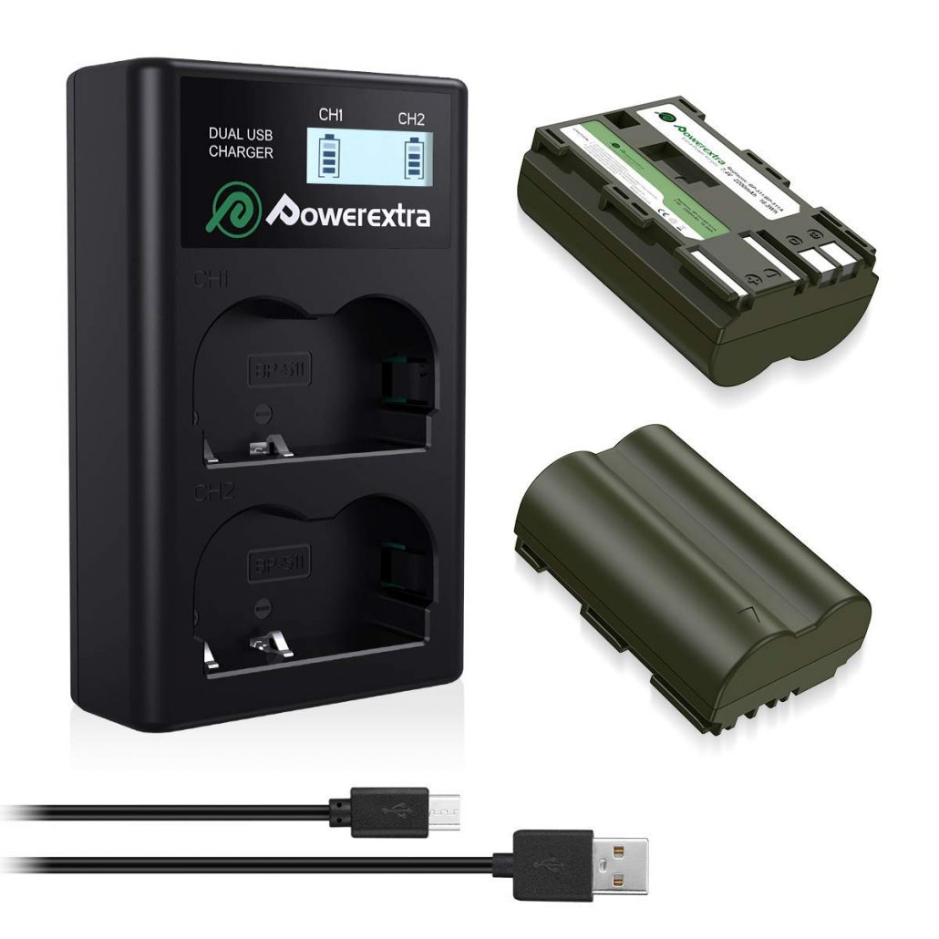 Powerextra 2-Pack Rechargeable Replacement Canon BP-511, BP-511A ...