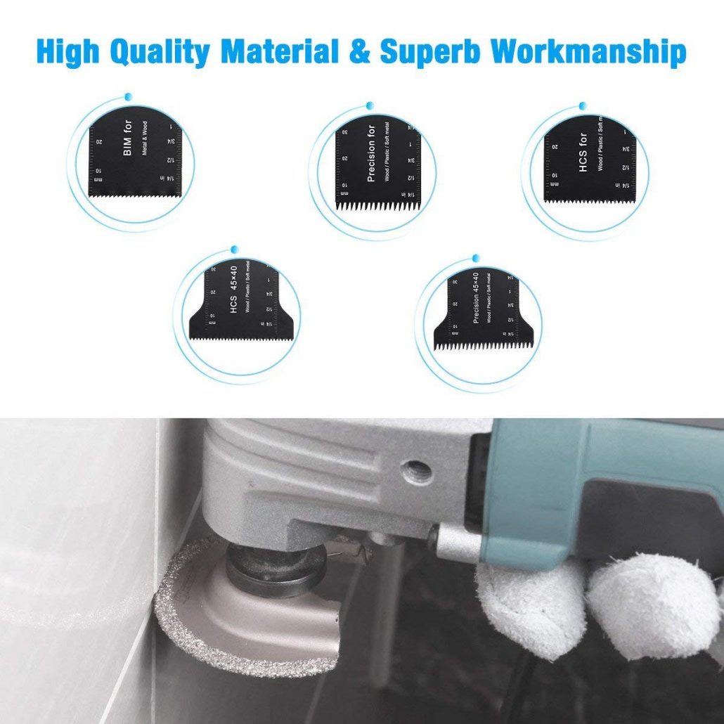 Powerextra 10 Metal Oscillating Multi-tool Flush Plunge Cut Saw Blades ...