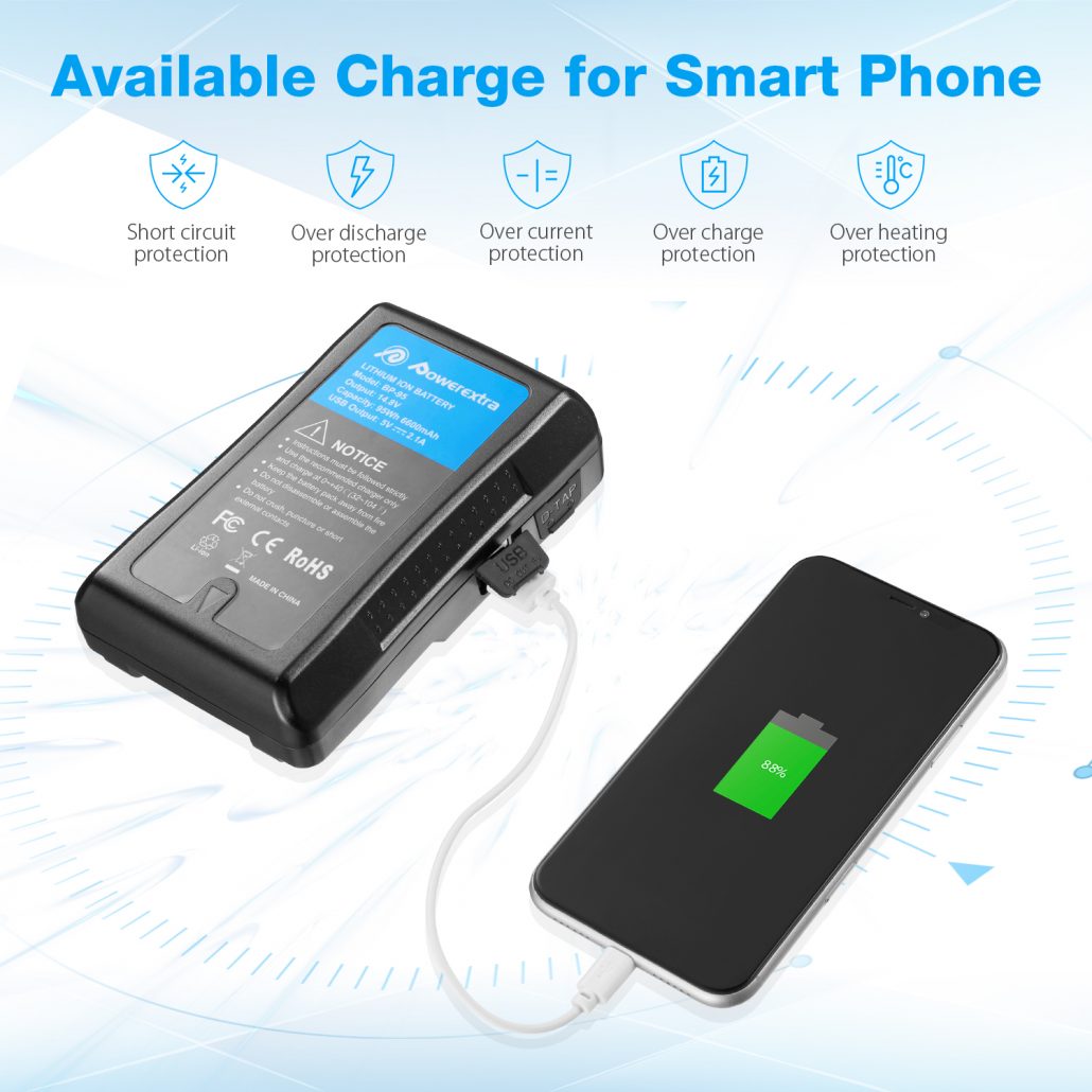 Powerextra 95Wh (6600mAh) V Mount/V-Lock Battery Compatible with Sony ...