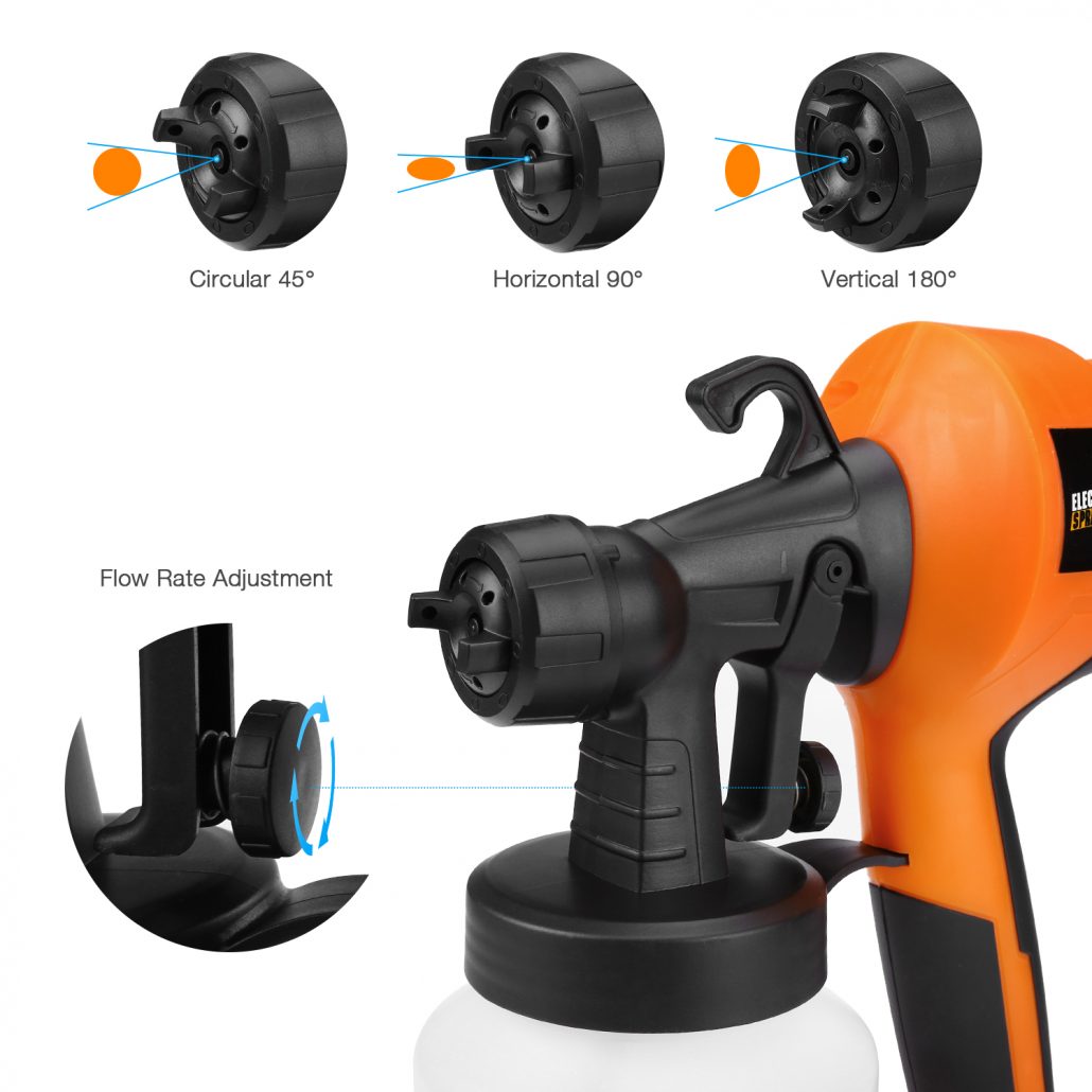 Paint Sprayer 700 Watt HVLP High Power Electric Spray Gun with 800ML 5 ...