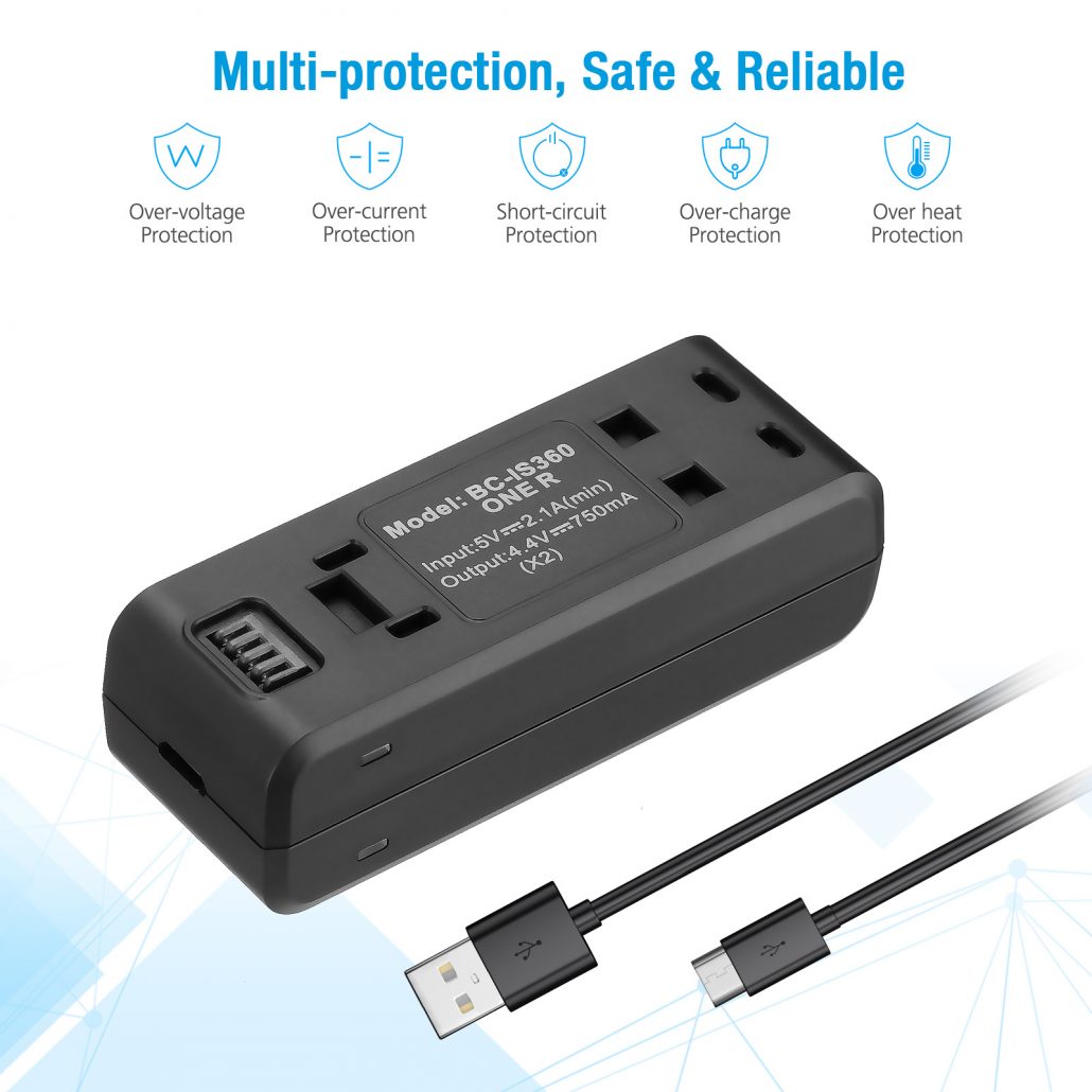 Powerextra 1500mAh Battery Pack and Dual Charger Base Bundle Compatible ...